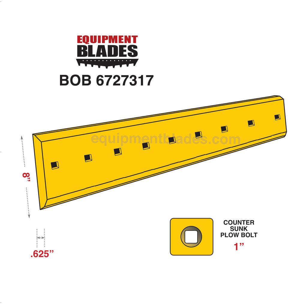 88" Bolt On Skid Steer Bucket Cutting Edge for Bobcat (6727317HT ...